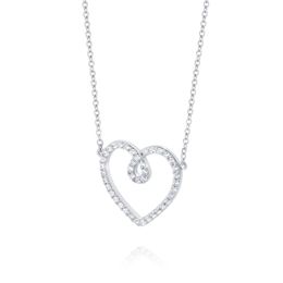 LEIS Kette 925 Sterling Silber rhodiniert Gl&auml;nzend Zirkonia wei&szlig;