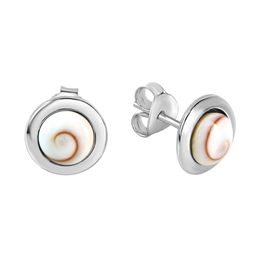 ZEEme Pearls Ohrringe Silber 925 rhodiniert mit wei&szlig;er Muschel