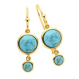 ZEEme Gemstones Ohrringe Silber 925 vergoldet mit rek. T&uuml;rkis