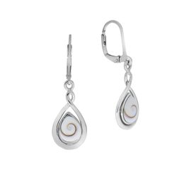 ZEEme Pearls Ohrringe Silber 925 rhodiniert mit wei&szlig;er Muschel 35mm lang