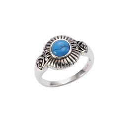 ZEEme Gemstones Ring Silber 925 oxidiert mit T&uuml;rkis 6mm
