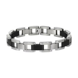 ZEEme Stainless Steel Armband Edelstahl poliert matt zweifarbig schwarz