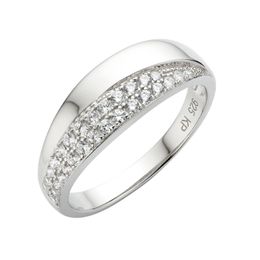 ZEEme Silber Ring Silber 925 rhodiniert mit Zirkonia wei&szlig;