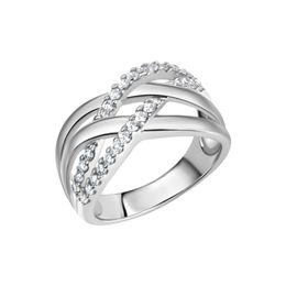 ZEEme Silber Ring Silber 925 rhodiniert mit Zirkonia wei&szlig;