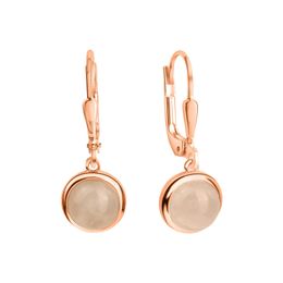 ZEEme Gemstones Ohrringe Silber 925 ros&eacute;-vergoldet mit echtem Rosenquarz