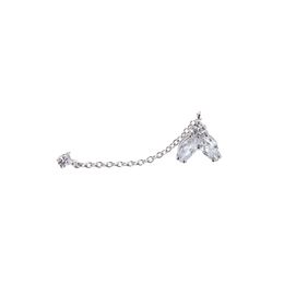 LEIS Ohrh&auml;nger 925 Sterling Silber rhodiniert Gl&auml;nzend 4 Zirkonia wei&szlig;