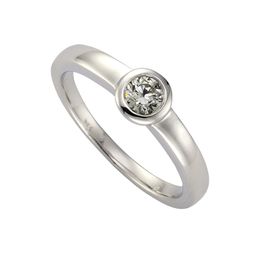ZEEme Silber Ring Silber 925 rhodiniert mit Zirkonia wei&szlig;