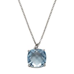 ZEEme Gemstones Halskette Silber 925 rhodiniert 45cm lang mit Blautopas (beh.)