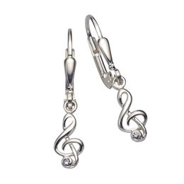 ZEEme Silber Ohrringe Silber 925 mit Notenschl&uuml;ssel-Motiv