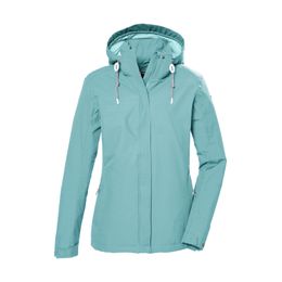 Outdoorjacke Killtec "KOS 61 WMN JCKT", Damen, Gr. 36, blau (hellpetrol), Oberstoff: 100% Polyester, Futter: 100% Polyester, sportlich, Jacken, Wasserdicht, atmungsaktiv, abnehmbare Kapuze, nachhaltige Herstellung