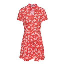 Tommy Jeans Kleid 'HAWAII' Damen Gr&ouml;&szlig;e 42 rot / wei&szlig; Winterkleid