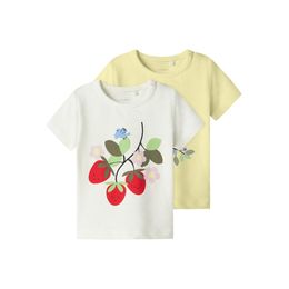 name it T-Shirt 'NBFFABERRY' Gr&ouml;&szlig;e 56 hellgelb / hellgr&uuml;n / rot / wei&szlig;
