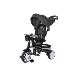 Lorelli Tricycle, Laufrad Rocket 4 in 1, Schubstange, Getränkehalter, umbaubar schwarz grau