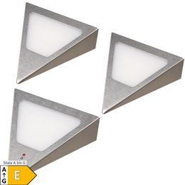 3er Set Dreiecksunterbauleuchte mit integriertem Sensor warmweiss