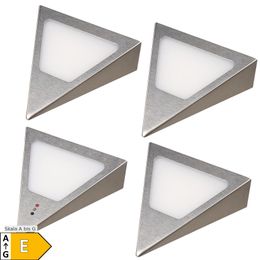 4er Set Dreiecksunterbauleuchte mit integriertem Sensor warmweiss