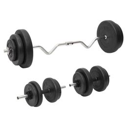 The Living Store Curlhantel und Kurzhantel mit Gewichten 60 kg