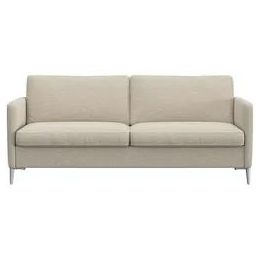 2,5-Sitzer FLEXLUX "Fiore, super Sitzkomfort durch Kaltschaum im Sitz", weiß (sanftes weiß), B:181cm H:85cm T:92cm, 100% Polyester, Sofas, schmale Armlehnen, Füße Alu