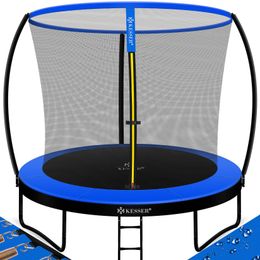 Kesser&reg; Trampolin Gartentrampolin T&Uuml;V Rheinland GS Zertifiziert Kindertrampolin bis 150 kg Komplettset mit Sicherheitsnetz, Leiter, Randabdeckung, Seitentasche & Zubeh&ouml;r