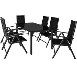 Casaria Garten-Sitzgruppe Bern 7-tlg Anthrazit Alu