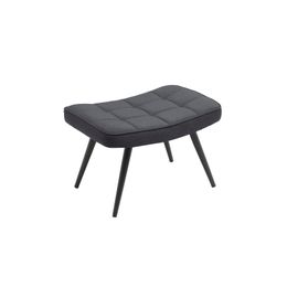ByLiving Hocker UTA, Webstoffbezug dunkelgrau, Gestell Metall schwarz