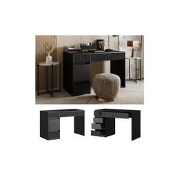 VICCO Schreibtisch Omira Schwarz 120 x 55 cm mit 5 Schubladen