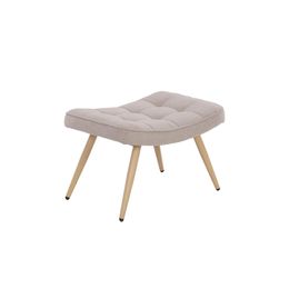 ByLiving Hocker UTA, Webstoffbezug sandfarben, Gestell Eiche-Optik