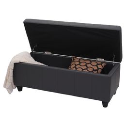 MCW Aufbewahrungs-Truhe Kriens, Sitzbank Bank, Kunstleder, 45x114x45cm ~ grau matt
