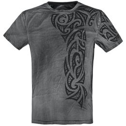 Outer Vision Gothic Tattoo T-Shirt grau in L 2832
