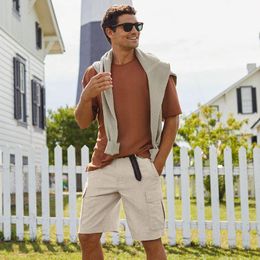 LANDS' END Cargo-Shorts aus Leinen/Baumwollmix, Herren,  Weiß, Baumwolle/Leinen, by Lands' End