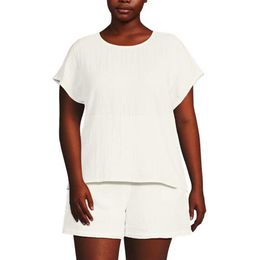LANDS' END Musselin-T-Shirt, Damen,  Weiß, by Lands' End