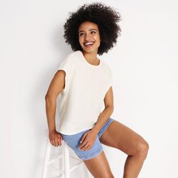 LANDS' END Musselin-T-Shirt, Damen,  Weiß, Baumwolle, by Lands' End