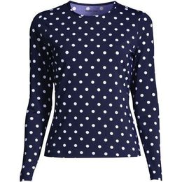 LANDS' END Badeshirt Print, Damen,  Blau, Nylon-Mischung, by Lands' End