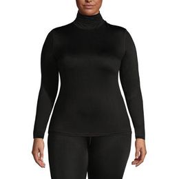 LANDS' END Funktionsshirt mit Rollkragen THERMASKIN, Damen,  Schwarz, Polyester-Mischung, by Lands' End