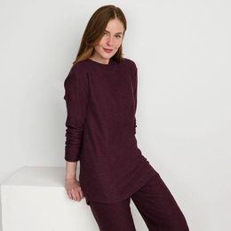 LANDS' END Strickshirt mit Schornsteinkragen, Damen,  Lila, Viskose/Polyester-Mischung/Nylon-Mischung, by Lands' End