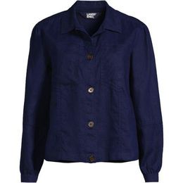 LANDS' END Leinenjacke, Damen,  Blau, Leinen, by Lands' End
