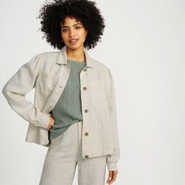 LANDS' END Leinenjacke, Damen,  Beige, Leinen, by Lands' End