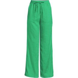 LANDS' END Leinen-Schlupfhose mit weitem Bein, Damen,  Gr&uuml;n, Leinen, by Lands' End
