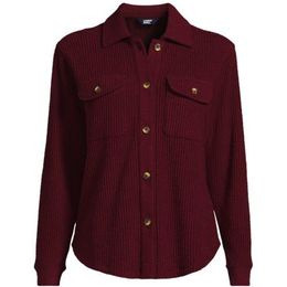 LANDS' END Hemdbluse aus Waffeljersey, Damen,  Rot, Baumwoll-Mischung/Polyester-Mischung, by Lands' End