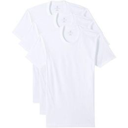 LANDS' END Kurzarm-Shirt mit Rundhalsausschnitt (3er-Set), Herren,  Wei&szlig;, Baumwolle, by Lands' End