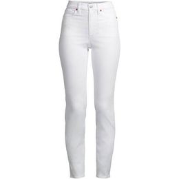 LANDS' END Slim Fit &Ouml;ko Jeans High Waist, Damen,  Wei&szlig;, Elasthan/Baumwoll-Mischung/Polyester-Mischung, by Lands' End