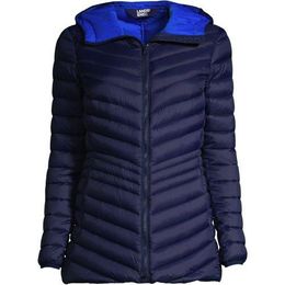 LANDS' END Daunenjacke WANDERWEIGHT Verstaubar Ultraleicht mit Kapuze, Damen,  Blau, Nylon/Daunen, by Lands' End