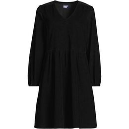 LANDS' END Ausgestelltes Feincordkleid, Damen,  Schwarz, Baumwolle, by Lands' End