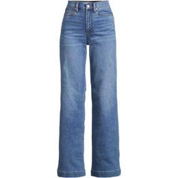 LANDS' END Recover Jeans High Waist mit weitem Bein, Damen,  Blau, by Lands' End