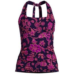 LANDS' END Neckholder-Tankinitop CHLORRESISTENT Gemustert, Damen,  Lila, Polyester-Mischung/Nylon-Mischung, by Lands' End