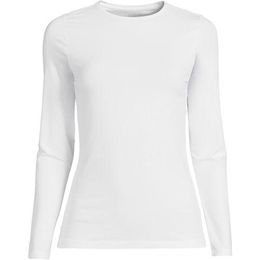 LANDS' END Shirt aus Baumwolle/Modal-Mix mit Rundausschnitt, Damen,  Wei&szlig;, Elasthan/Baumwolle Modal, by Lands' End