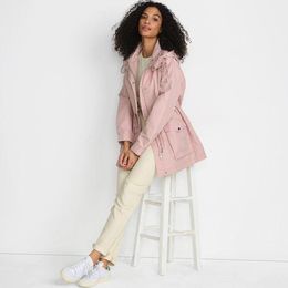 LANDS' END Wasserabweisende Soft Touch Jacke aus Baumwollmix, Damen,  Pink, by Lands' End