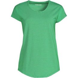 LANDS' END Shirt aus Baumwolle/Modal-Mix mit Ballett-Ausschnitt, Damen,  Grün, Baumwolle Modal, by Lands' End