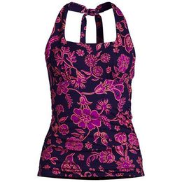 LANDS' END Neckholder-Tankinitop CHLORRESISTENT Gemustert, Damen,  Lila, Polyester-Mischung/Nylon-Mischung, by Lands' End
