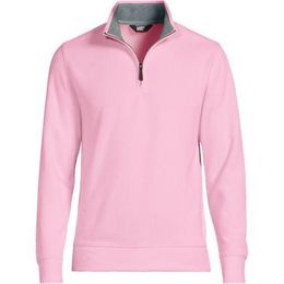 LANDS' END Rei&szlig;verschluss-Pullover aus Bedford-Ripp, Herren,  Pink, Baumwolle, by Lands' End
