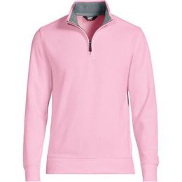 LANDS' END Zipper-Pullover aus Bedford-Ripp, Herren,  Pink, Baumwolle, by Lands' End